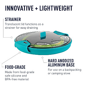 Sea to Summit X-Pot 5-Piece Cookware Set for Backpacking and Camping, Pacific Blue/Lime