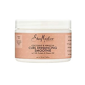 SheaMoisture Smoothie Curl Enhancing Cream for Thick, Curly Hair Coconut and Hibiscus Sulfate and Paraben Free 12 oz