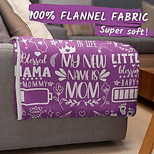 InnoBeta New Mom Gifts for Women, Mom to Be Gift Blanket, Pregnancy Gifts for First Time Moms, Gender Reveal Gifts, for New Parents, New Mommy, Flannel Throw Blankets 50"x 65"
