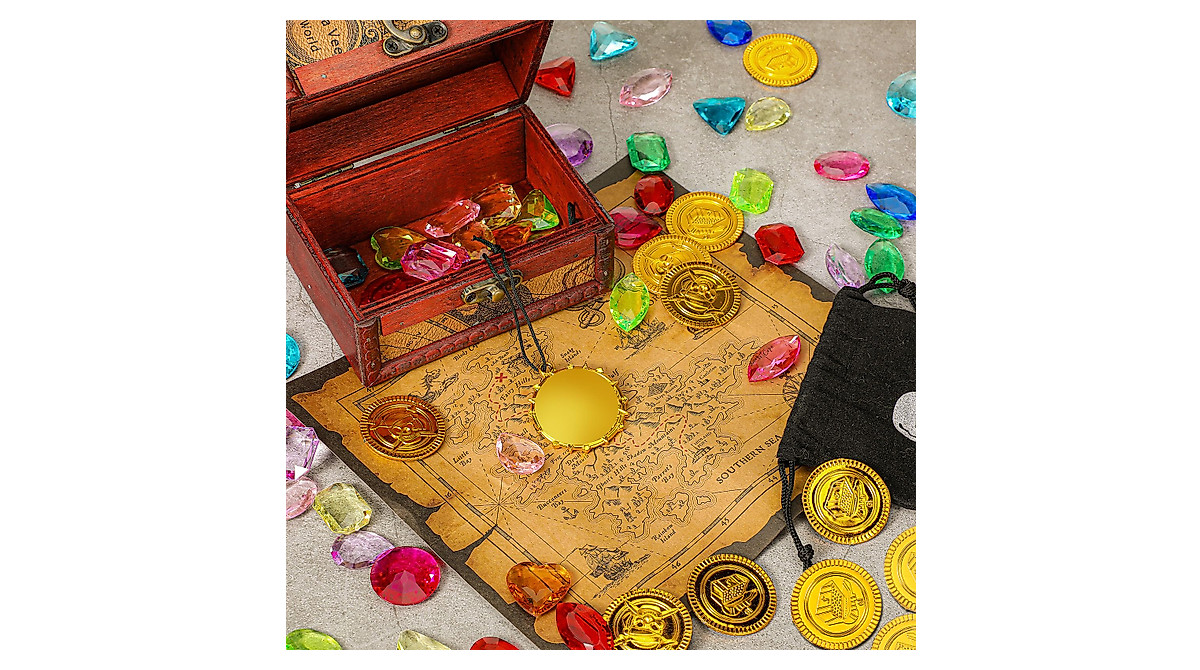 Yookeer Pirate Treasure Chest Set for Kids - Treasure Hunt Fun