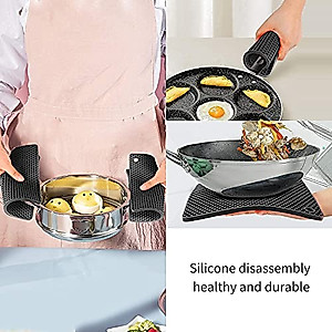 Ardanlingke Silicone Trivet Mats, trivets for hot pots and Pans, Extra Thick Hot Pads for Kitchen, Multi-Purpose Pot Holder, Non-Slip Jar Opener, Gripper Pad, Drying Mat, Coaster (4 Pcs, Dark Gray)