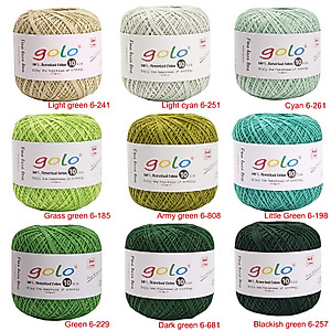 golo Crochet Yarn Cotton Size 10 Cotton Knitting Thread Yarn for Crochet (Clove Red) 6-191