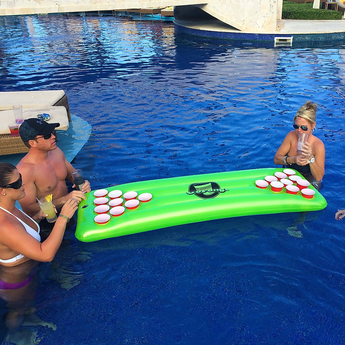 GoPong Pool Pong Table, Inflatable Floating Beer Pong Table, Includes 3 Pong Balls