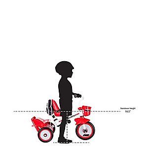 Schwinn Easy Steer Bike for Toddler, Kids Tricycle with Removable Push handle, Steel Trike Frame, Boys and Girls Ages 2-4 Year Old, Red/White, 8"