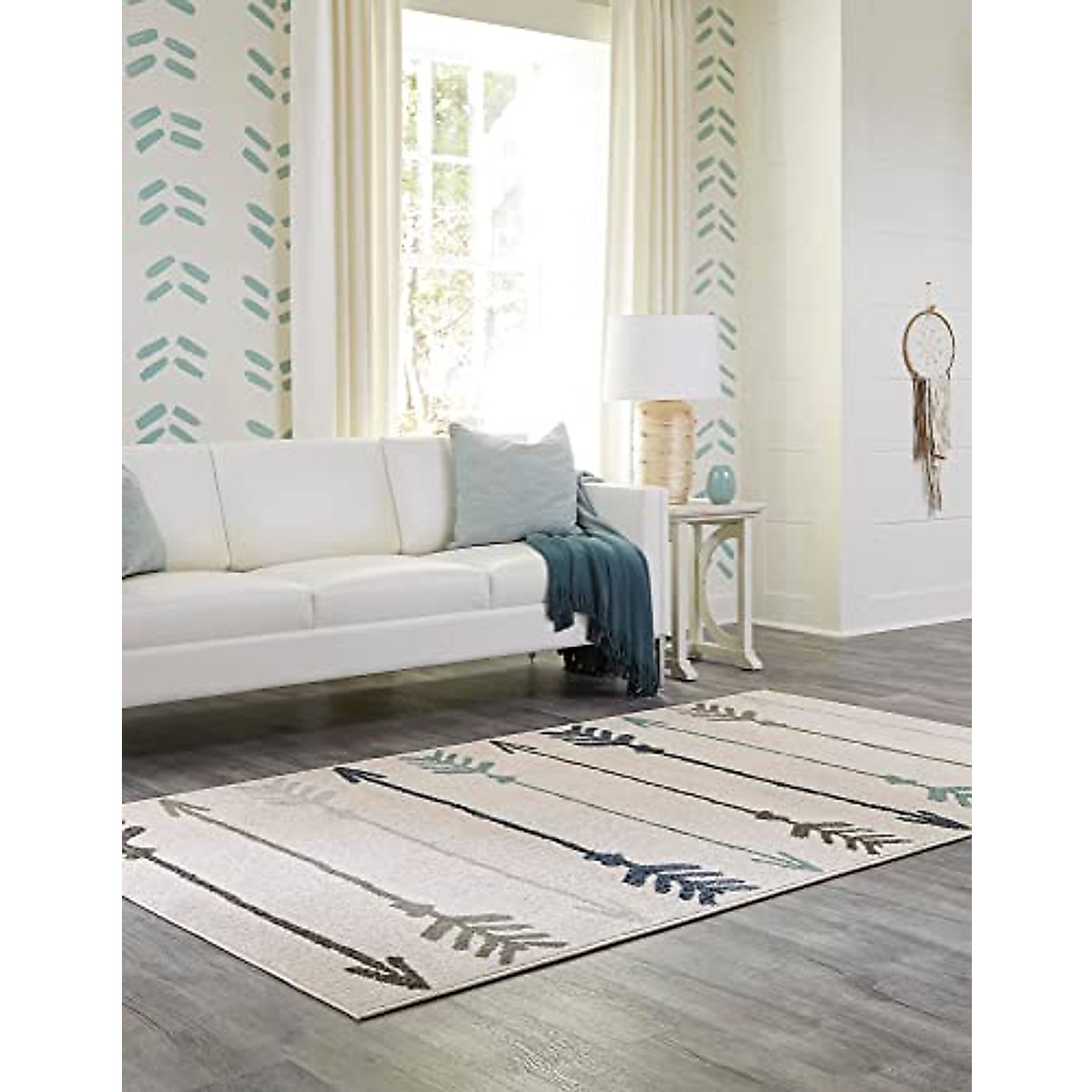 Unique Loom Autumn Collection Area Rug - Arrow (2' x 3' 1" Rectangle, Ivory/ Gray)
