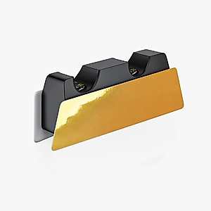 PlayVital Chrome Gold Glossy Full Set Skin Decal for ps5 Console Disc Edition, Sticker for ps5 Vinyl Decal Cover for ps5 Controller & Charging Station & Headset & Media Remote