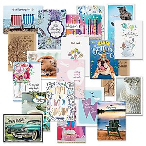 Current Modern Messages All Occasion Value Pack With Seals-40 Cards & Envelopes, Celebration, Get Well, Sympathy, Birthday, Holiday, & Thinking of You Variety, Large 5" x 7" Assortment, 20 Design Set