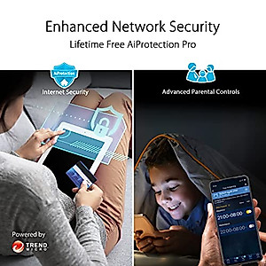 ASUS RT-AXE7800 Tri-band WiFi 6E (802.11ax) Router, 6GHz Band, ASUS Safe Browsing, Upgraded Network Security, Instant Guard, Built-in VPN Features, Parental Controls, 2.5G Port, AiMesh Support