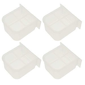 balacoo 4pcs Plastic Birdcage Bird Feeder Food Dish Cage Parakeet Food Bowl Parrot Feeders Water Bowls Cockatiel Drinking Bowls for Parrot Parakeet Cockatiel Bird