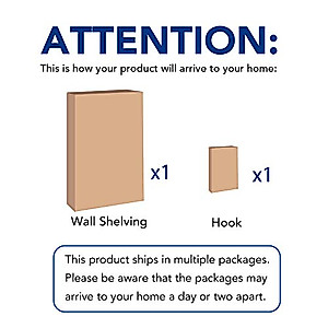 FLEXIMOUNTS 2-Pack 2x6ft Garage Shelving with Hooks 24-inch-by-72-inch Wall Shelf Garage Storage Racks Floating Shelves, Black