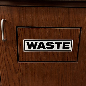 Waste Flap Sticker, Self Adhesive Garbage Label for Trash Cans, Wastebaskets & Dustbins, 5 Pack