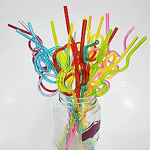 Crazy Straws,Reusable Straws,64pcs Reusable Straws with Valentine's Day Cards, Loop Novelty crazy straws and Valentines Cards for Classroom Exchange Prizes, Valentine Party Favors,Various Parties