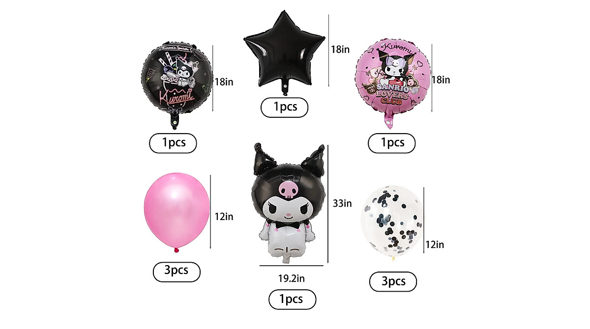 Anime Party Balloons - 10 Colorful Decorations for Celebrations