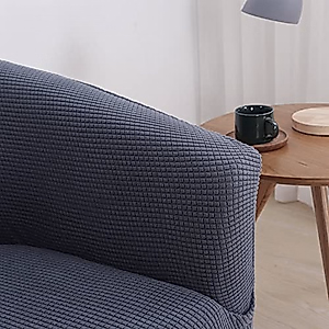 SearchI Club Chair Slipcover Stretch Barrel Chair Covers Jacquard Tub Chair Slipcovers Soft Spandex Armchair Sofa Cover Removable Couch Furniture Protector Arm Chair Cover for Living Room