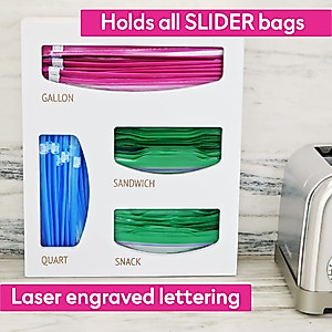 SUTTREE Colossal Coordinator White Bamboo Plastic Bag Organizer for Drawer – Holds All Slider Sandwich Bags