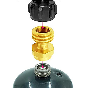 MENSI 5 Feet Propane Regulator and Hose Universal Grill Regulator Replacement Parts, QCC1 Type for Most LP Gas Grill, Heater and Fire Pit Table, 3/8" Female Flare Nut with Steak Saver ACME 1LB Adapter