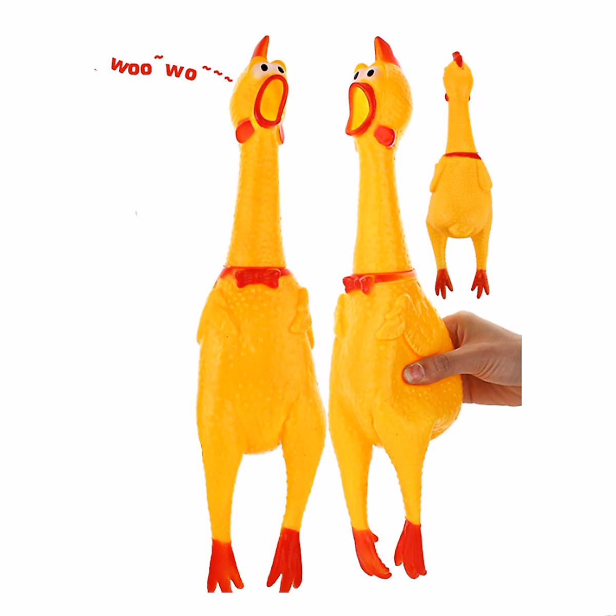 Homenite 8 Pack Large Screaming Chicken Toy Rubber Squawking Big Chicken Squeeze Chicken Prank Novelty Noisemaker Toy 12 inch