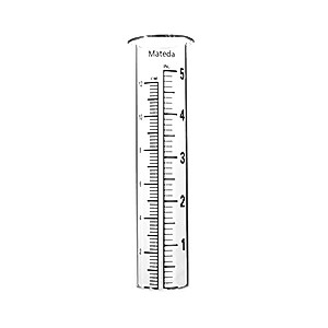 Mateda 5" Capacity Rain Gauge Glass Replacement Tube, Lip Design, Great for Yard Garden Outdoor Home (2)