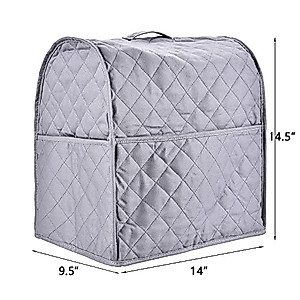 Stand Mixer Cover compatible with Kitchenaid Mixer, Fits All Tilt Head & Bowl Lift Models,Pure Cottot,Fine, Soft, Not Easy to Fade, Not Easy To Pilling (Grey, Fits for 4.5-Quart and All 5-Quart)