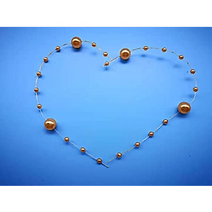 NC 50 Pieces Floating Candles Artificial Pearl String 6 Inch Pearl String Filler Vase Fillers for Floating Candles Centerpiece Dinning Table Party Home Bridal Bouquet Centerpiece (Rose Gold)