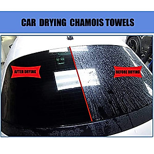 Car Chamois Drying Towel Natural Chamois Washing Cloth for Car Leather Super Absorbent Leather Cleaning Towel Wipes (19.69inchx31.5inch)