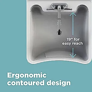 Zenna Home Premium Utility Sink with Pull-Out Faucet: Laundry Tub for Basement, Garage or Wash Room, White