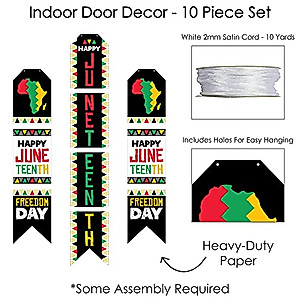 Big Dot of Happiness Happy Juneteenth - Vertical Paper Door Banners - Freedom Day Party Wall Decoration Kit - Indoor Door Decor