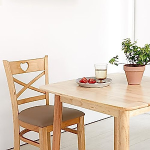 Livinia Aslan 29.5" Malaysian Oak Square Wooden Dining Table/Small Solid Wood Kitchen Desk (Natural Oak)