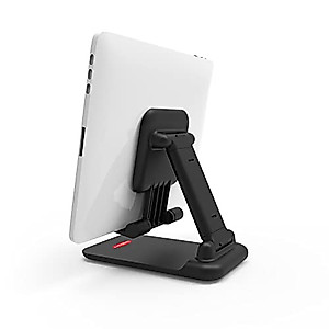 Doohickey Phone and Tablet Stand, Adjustable and Foldable, The Perfect Hands-Free Stand Compatible with Most Tablets and Cellphones Lightweight and Sturdy (Black)