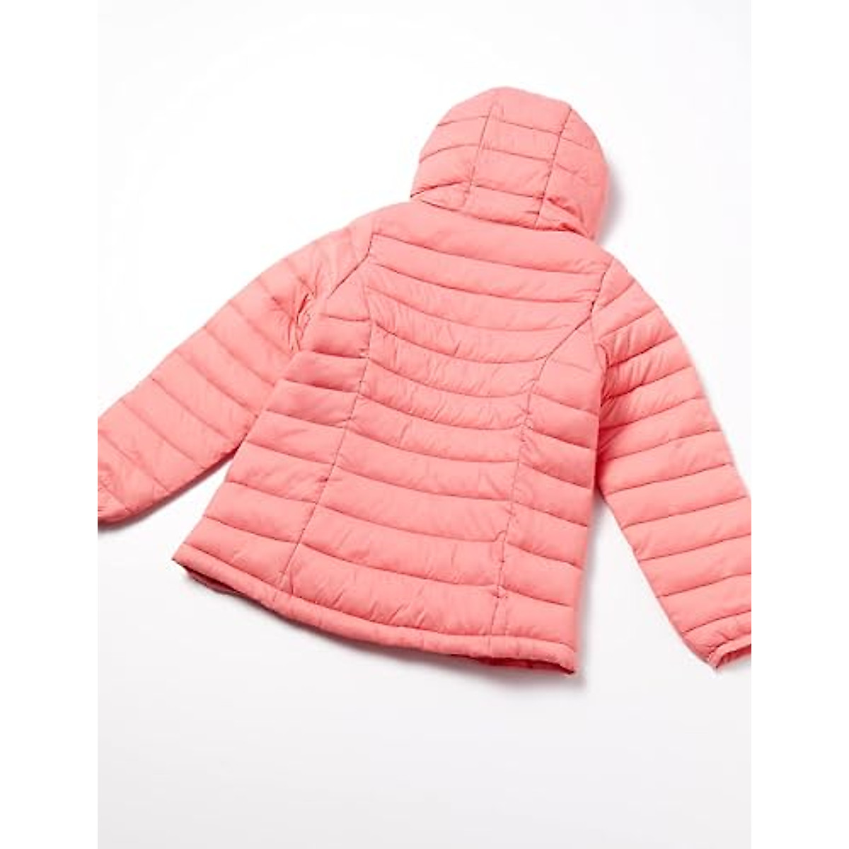 Amazon Essentials Girls' Lightweight Water-Resistant Packable Hooded Puffer Jacket - Discontinued Colors, Pink, Medium