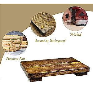 HNQCPCVU Wood Riser, Beautiful Wood Pedestal Stand, Charming Wood Risers for Decor (Rectangle)