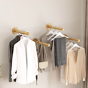 4 Pcs Industrial Pipe Clothes Bars 12 inch, Industrial Pipe Clothing Racks, Gold Closet Rods for Hanging Clothes, Gold Clothing Racks for Home Boutique Retail