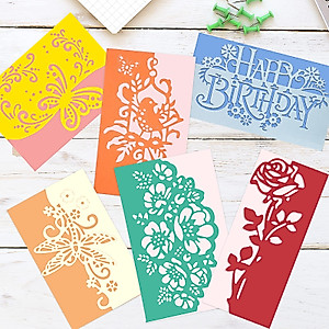 6 Piece Metal Die Cut Assorted Flower Cut Dies Birthday and Butterfly Die Cut Lace Bird Template Greeting Cards DIY Cut Template Scrapbook Album Paper Cards Embossed Decor, 6 Styles()