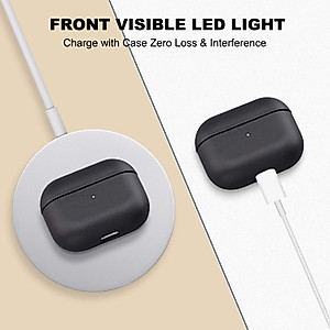 KWUY Genuine Leather Case for Airpods Pro, Protective Cover Case Support Wireless Charging, Handmade Headphones EarPods as a Cowhide Leather Cover - Black