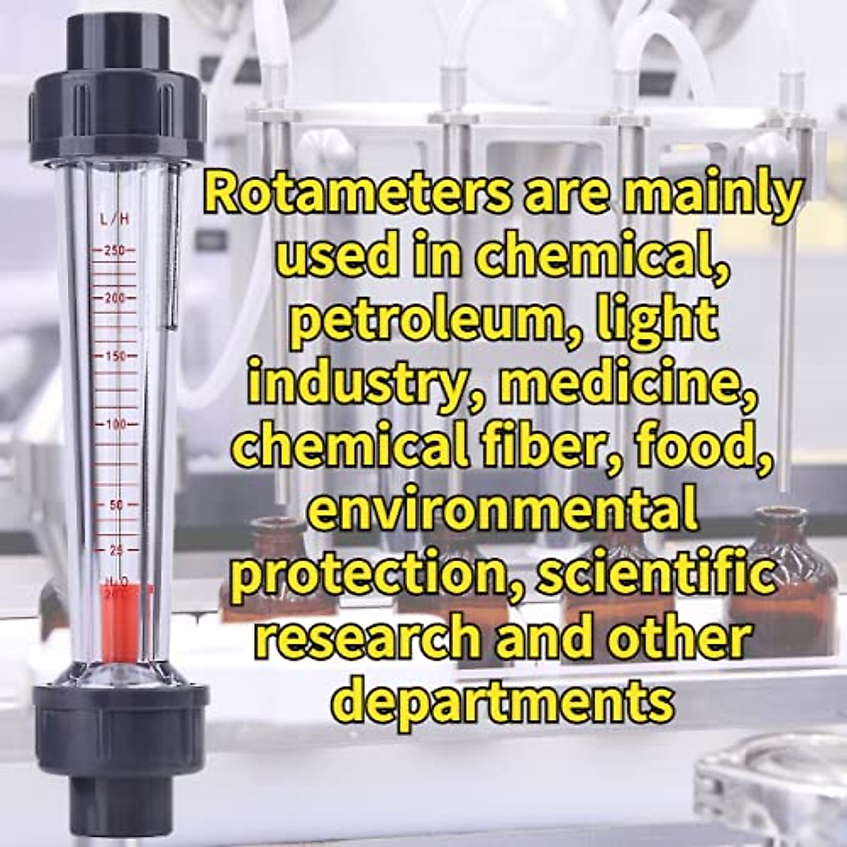 Hilitand 25-250L/H Rotameter Plastic Tube Type Instantaneous Liquid Water Flow Meter DN15