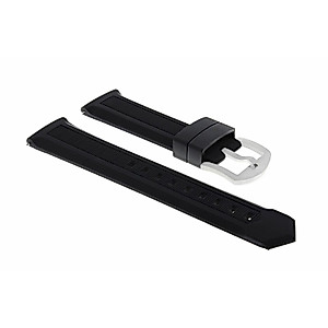 Ewatchparts 20mm Rubber Watch Band Strap Compatible With Tag Heuer F1 Aquaracer CAF1112, WAB2011 Black
