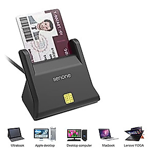 DOD Military USB Common Access CAC Smart Card Reader, Suitable for Military ID Card/IC Bank Chip Card Reader, Compatible with Windows, Mac OS and Linux.