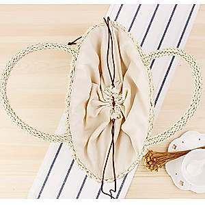 Straw Beach Bag Summer Woven Tote Bag Rattan Handbag Hobo Bohemian Vacation Bags Waterproof Sandproof (Brown)