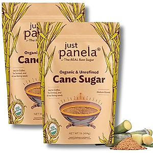 Organic Unrefined Cane Sugar - 1 Pound, Pack of 2 - Sweeten Your Coffee with Natural Cane Sugar - Unprocessed and Handcrafted Cane Sugar with Intact Natural Minerals - Jaggery Powder