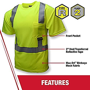 Radians unisex adult St11 Industrial Safety Shirt Short Sleeve, Safety Green, X-Large US
