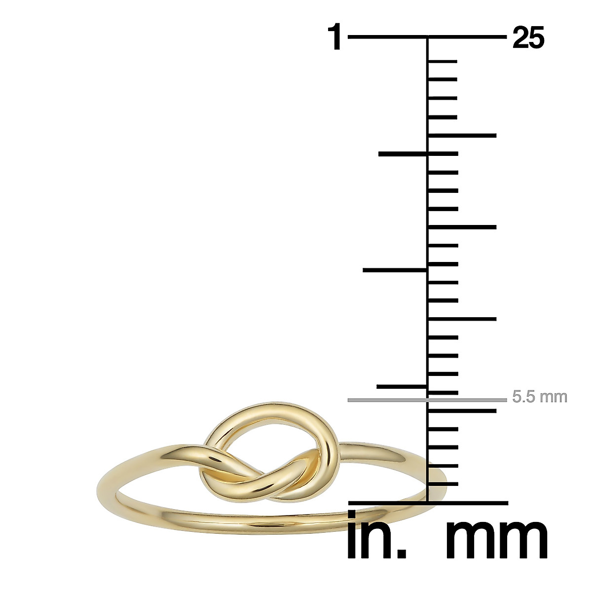 Kooljewelry 14k Yellow Gold Love Knot Ring (size 8)