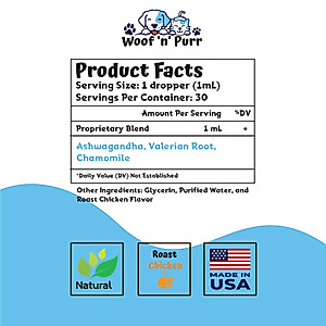 Cat Calming Drops - Cat Anxiety Relief - Calm Cat - Anxiety Relief for Cats - Cat Calming - Cat Calming Supplement - Cat Anxiety - Cat Stress Relief - 1 fl oz - Roast Chicken Flavor