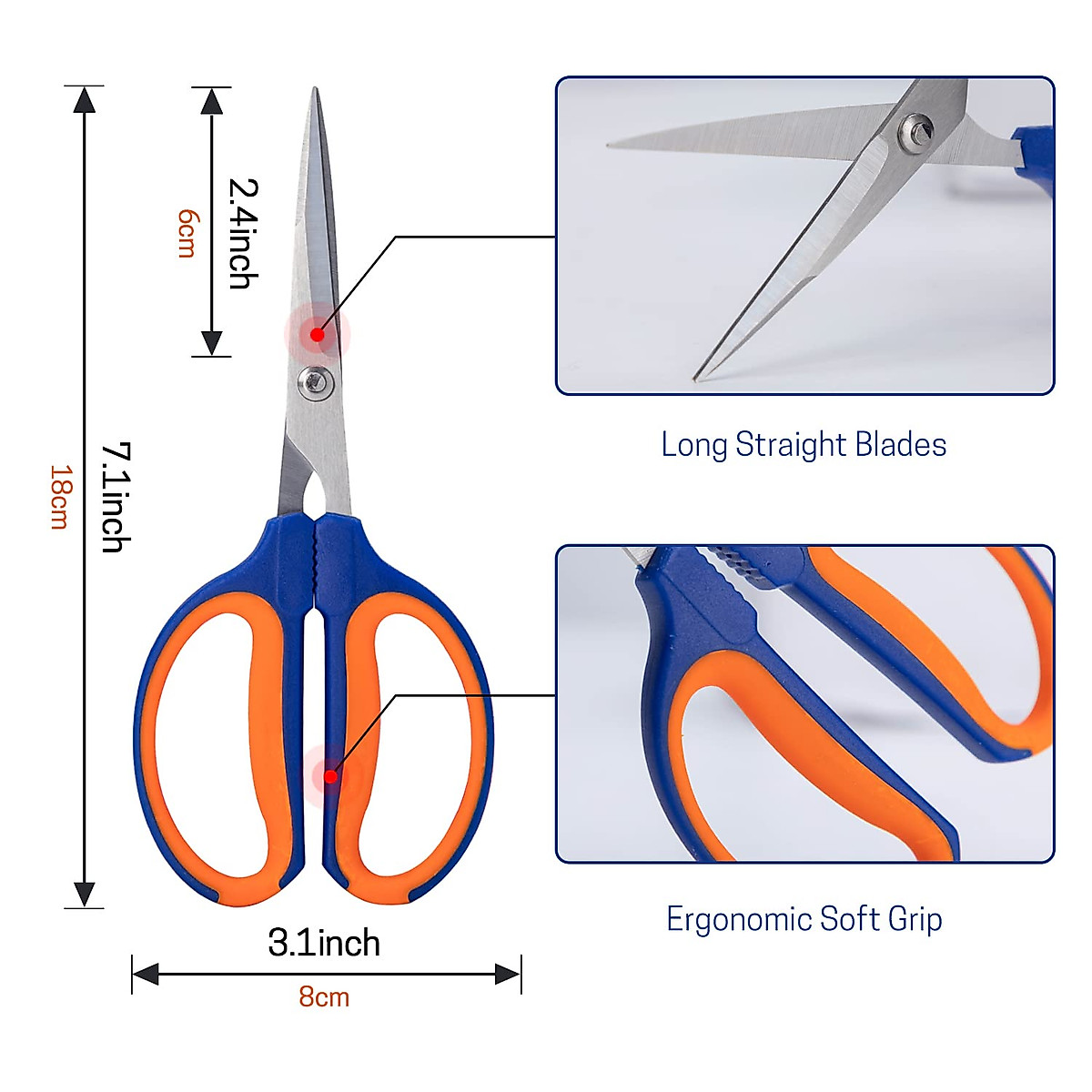 WISEPRO Bonsai Scissors, Gardening Cutters, Sharp Plant Trimming Shears, Flower Pruning Snips, Rose Cutting Tools with Stainless Steel Blade(6PACK)