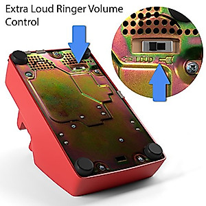 Home Intuition Classic Corded Phone for Hearing Impaired Telephone for Seniors with Extra Loud Ringer, Red