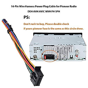 RED WOLF 16 pin Pioneer Wiring Harness Radio Stereo Connector Plug Cable for Aftermarket Radio Pioneer DEH AVH AVIC MVH FH SPH