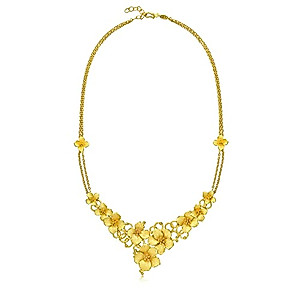 CHOW SANG SANG 999.9 24K Solid Gold Price-by-Weight 50.9g Gold Hydrangea Flower45 Necklace for Women 86591N