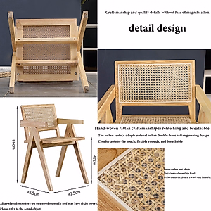 RILOOP Dining Chairs,Farmhouse Dining Chairs with Cane Back, Wood Kitchen Dining Chairs,Armchair Cane Dining Chair for Dinner Living Room/a/42.5 * 48.5 * 86Cm