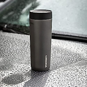 Corkcicle Commuter Cup Insulated Stainless Steel Spill Proof Travel Coffee Mug Keeps Beverages Cold for 9 Hours and Hot for 3 Hours, Ceramic Slate, 17 oz