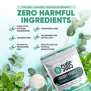 New Dr Suds Natural Laundry Detergent Powder 100+ Loads Eucalyptus & Peppermint Made with Natural Earth Ingredients