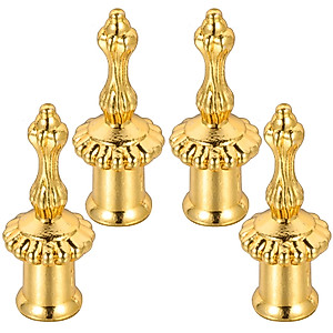 Beaupretty Gold Knobs Lamp Finial Cap Replacement 4pcs Gold Metal Knob Lamp Shade Finial Decoration Lamp Finials Lighting Accessories for Chandelier Table Floor Lamp Crystal Table Lamp